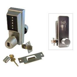 Unican 1021-26D Satin Chrome Digital Door Lock With Key Bypass With Knob